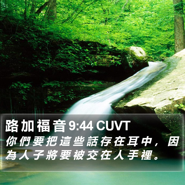 路 加 福 音 9:44 CUVT - 你 們 要 把 這 些 話 存 在 耳 中